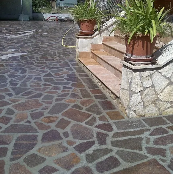 Porphyry Crazy Paving Natural Split Pavers, Tiles & Copings - Stone Depot®