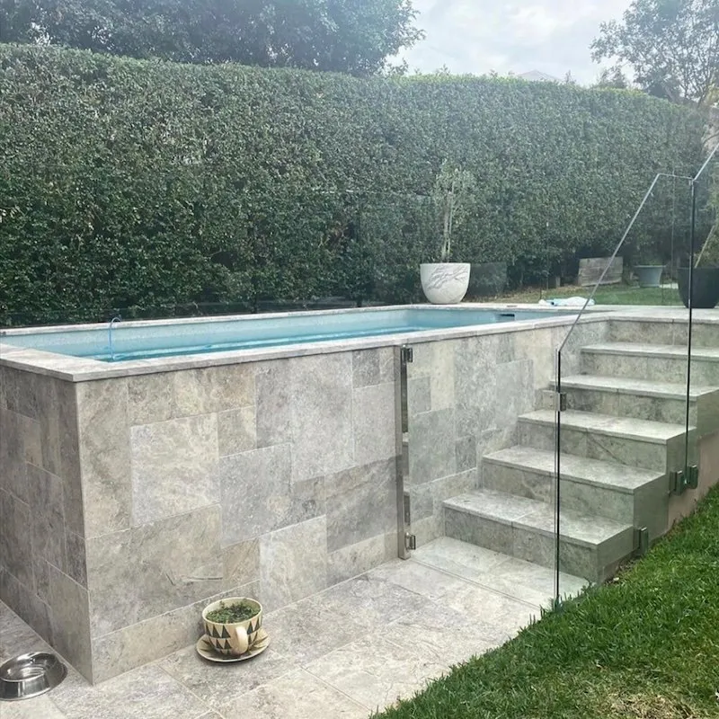 Silver Travertine French Pattern Pavers & Tiles | Tumbled & Unfilled